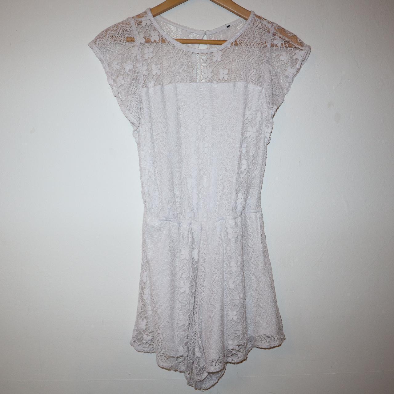 White lace playsuit, size S ＊ The brand /... - Depop