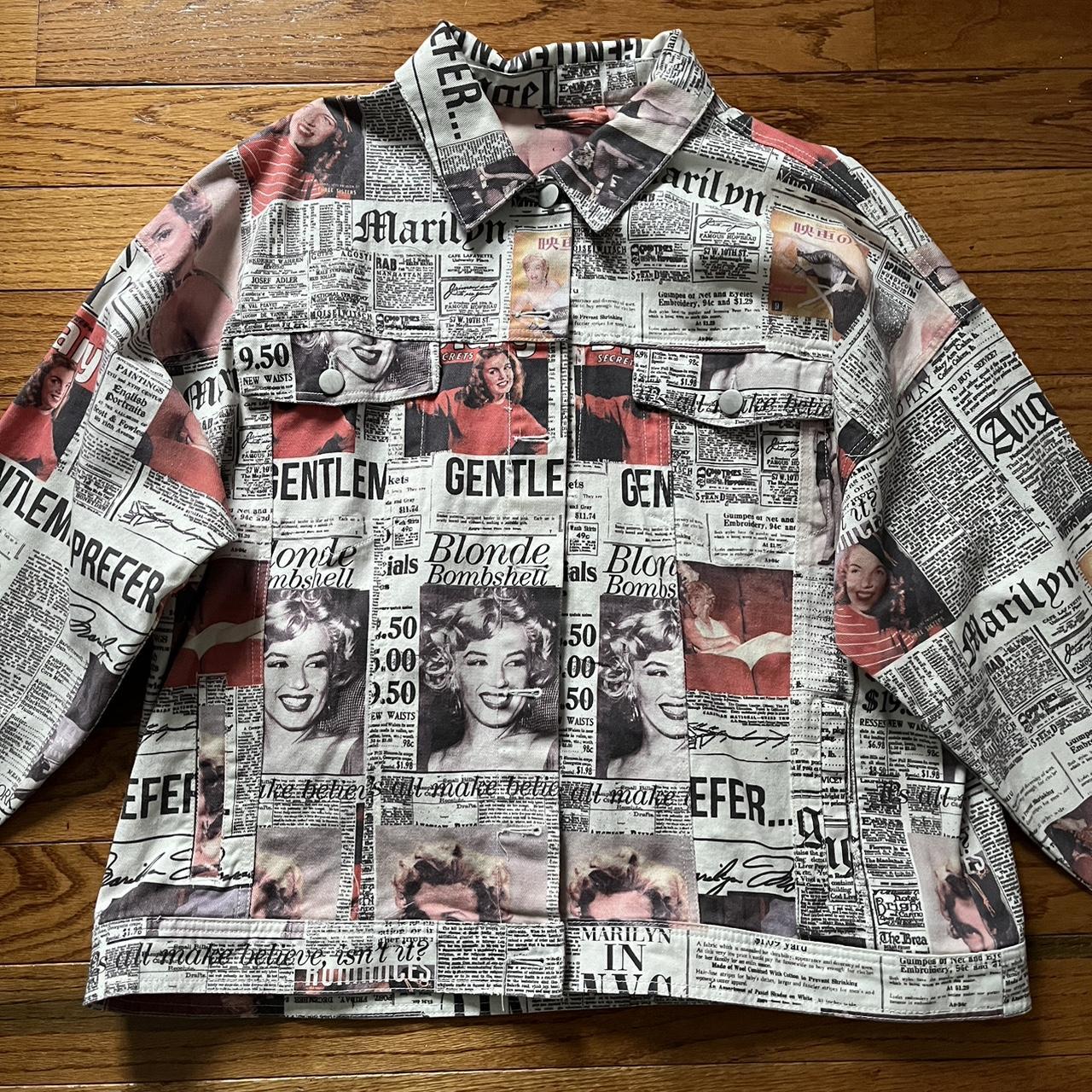 Marilyn Monroe graphic newspaper jacket in what I... - Depop
