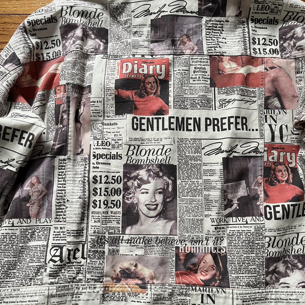 Marilyn Monroe graphic newspaper jacket in what I... - Depop
