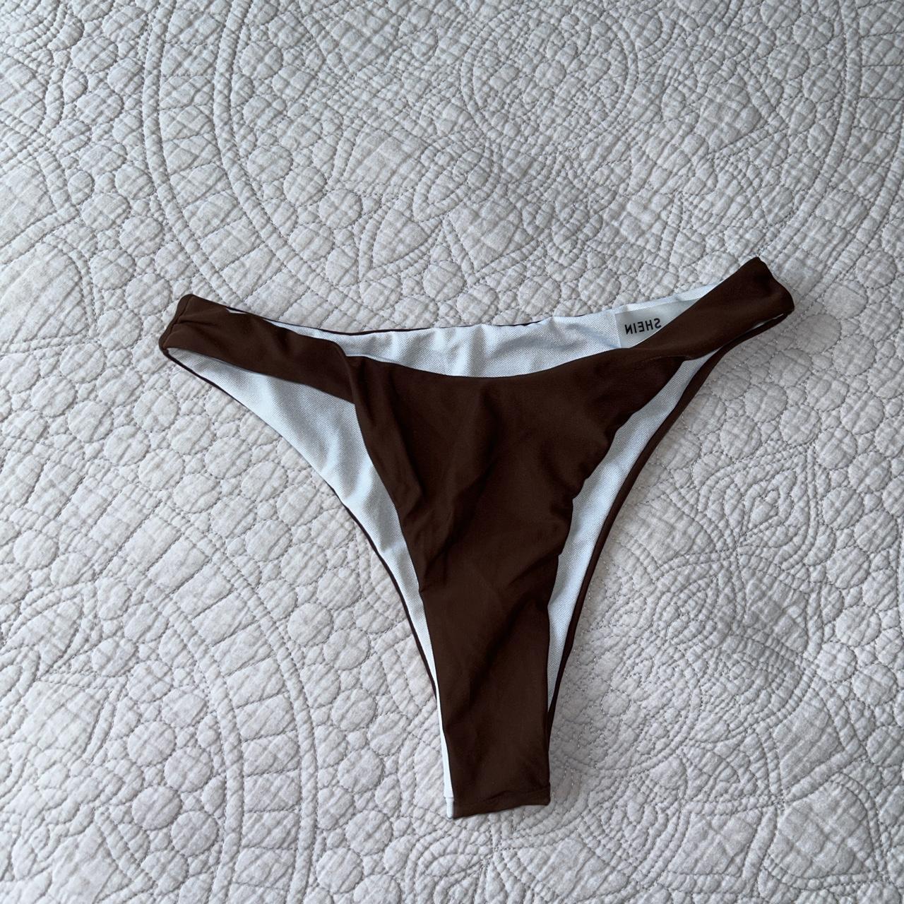 SHEIN Women's Brown Bikini-and-tankini-bottoms | Depop