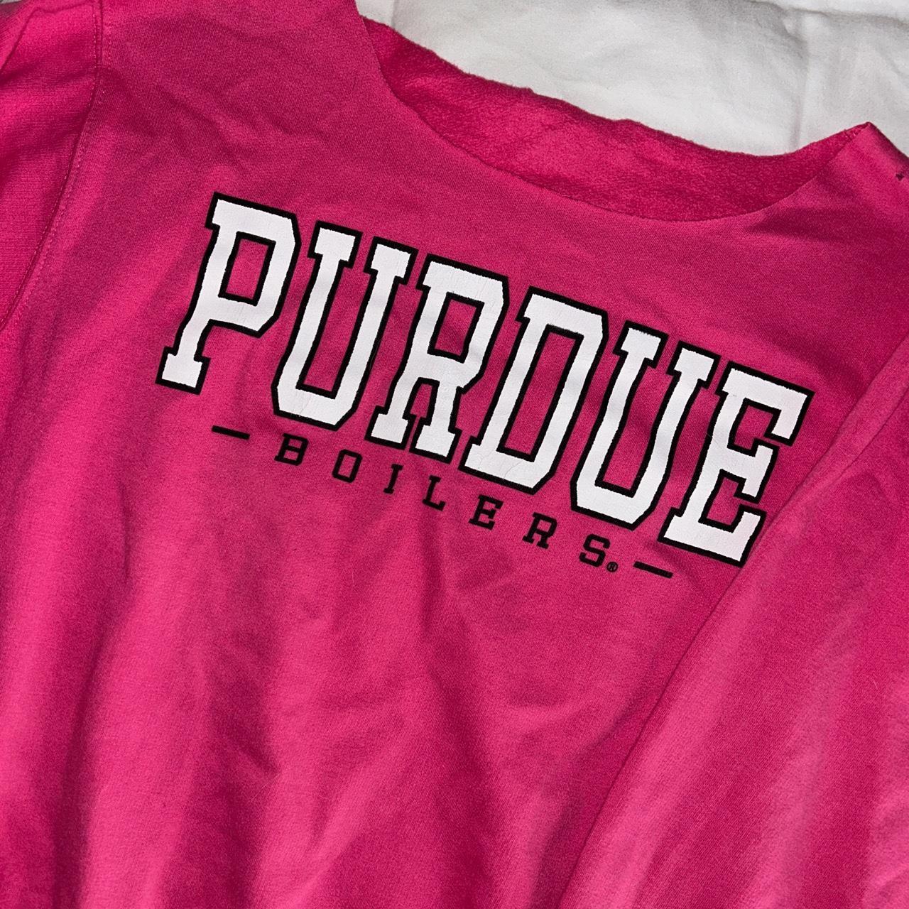 Hot Pink Purdue Off the Shoulder Crew Neck I’m a... - Depop