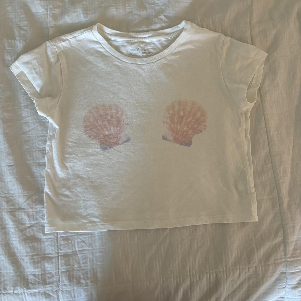 Seashell crop top from American eagle. size xs, worn... - Depop
