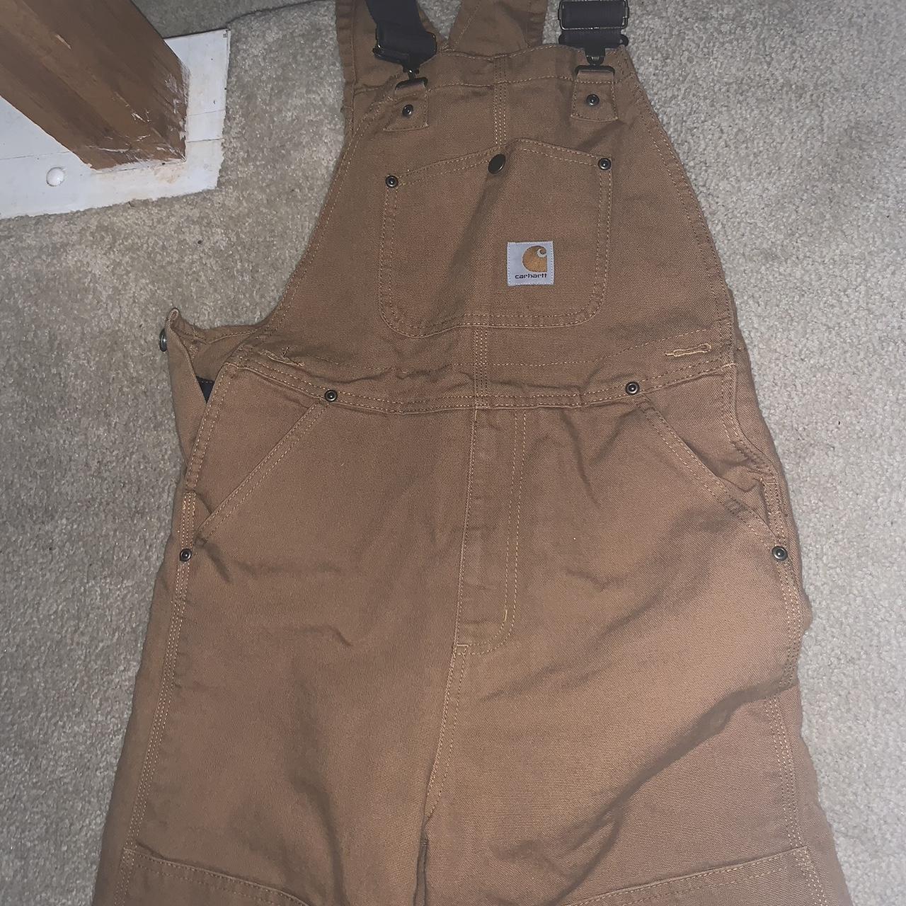 New Carhartt overalls Tan color Working zippers... - Depop