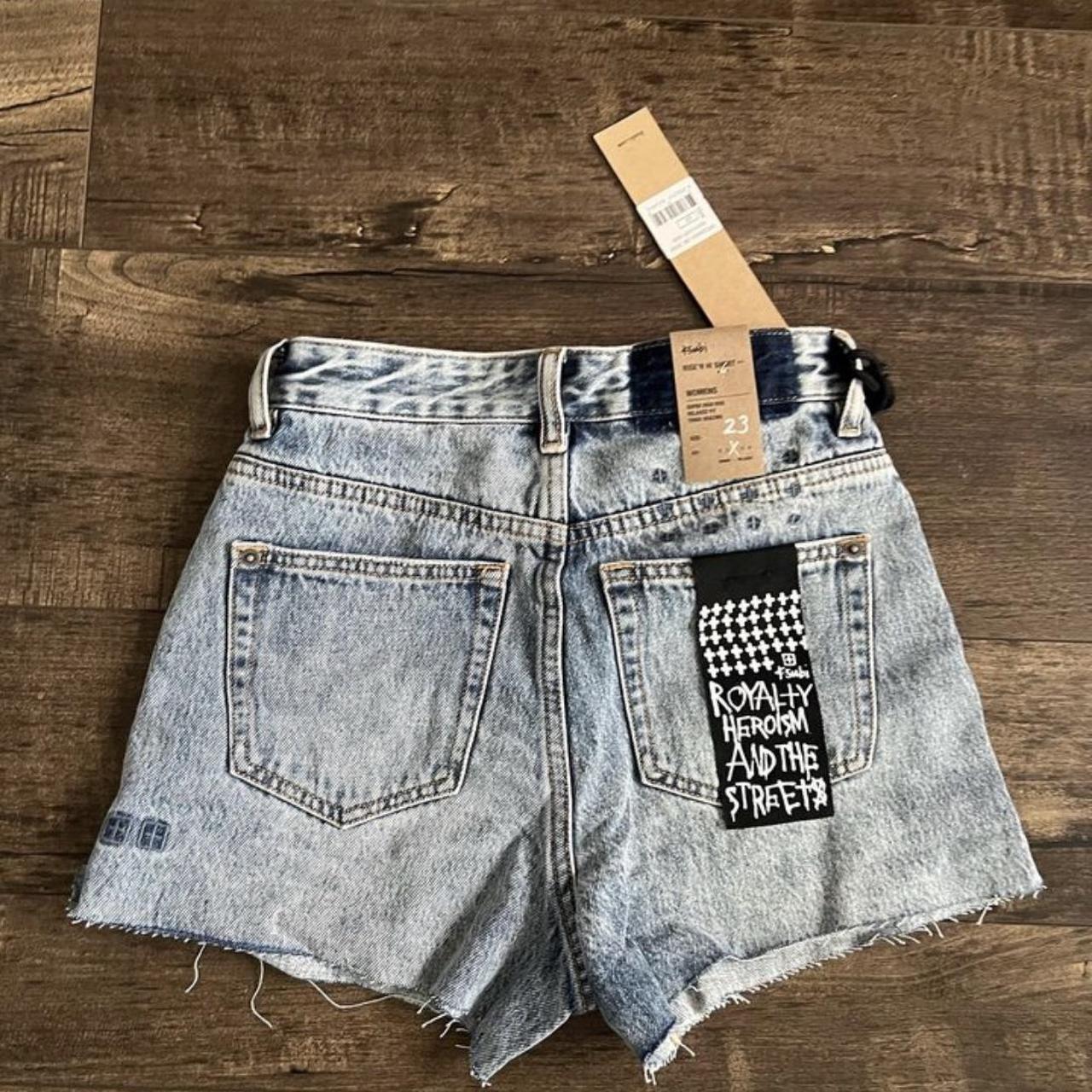 women ksubi jean shorts size 23 - Depop
