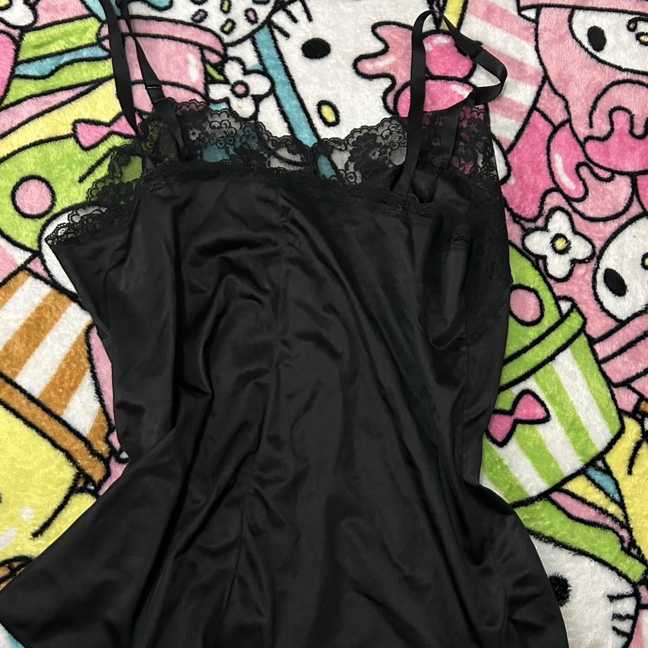 black lacy cami #emo #grunge #y2k #aliyahcore #rave - Depop