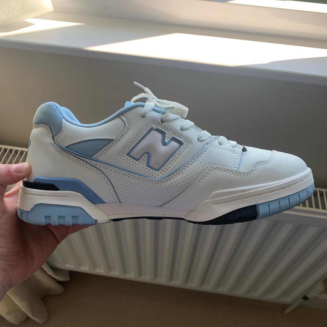 New Balance Men's Blue and White Trainers | Depop