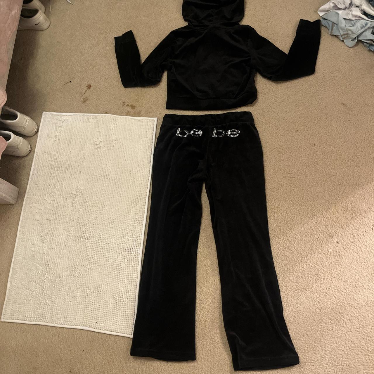 Black Bebe velour tracksuit #y2kfashion - Depop