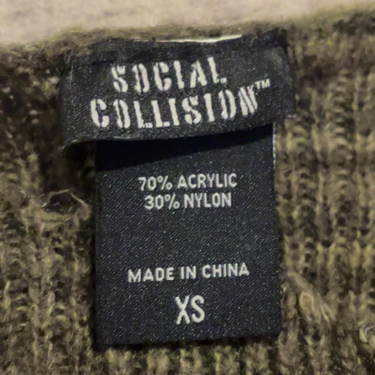 hot topic moss green & black striped shrug sweater!... - Depop