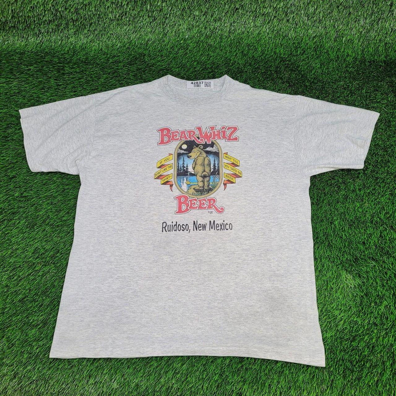Vintage 1987 Bear-Whiz Beer New-Mexico T-Shirt Large... - Depop
