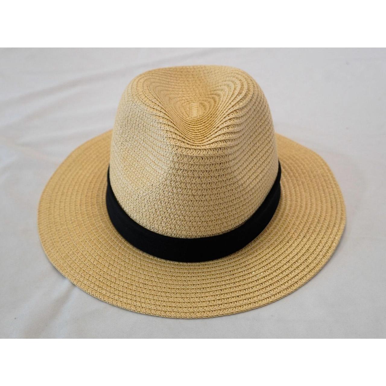 FabKids Girl's Banded Panama Hat SV3 Almond Buff One... - Depop