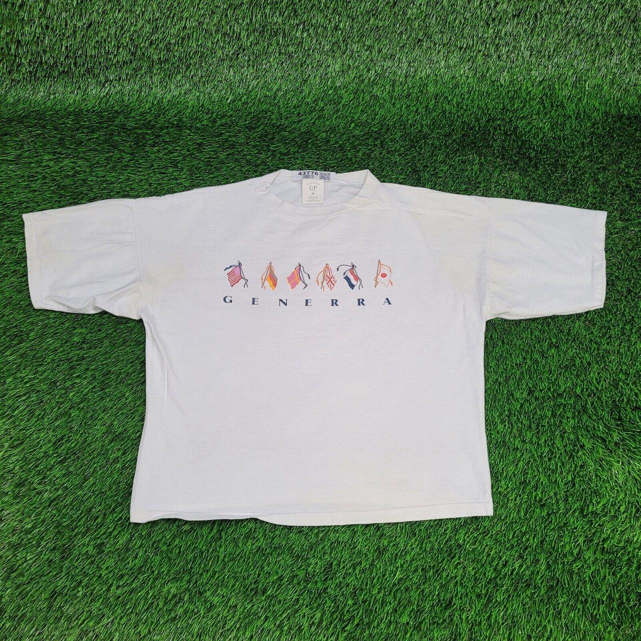 Vintage 90s Generra World Flags Cropped Tee Shirt... - Depop