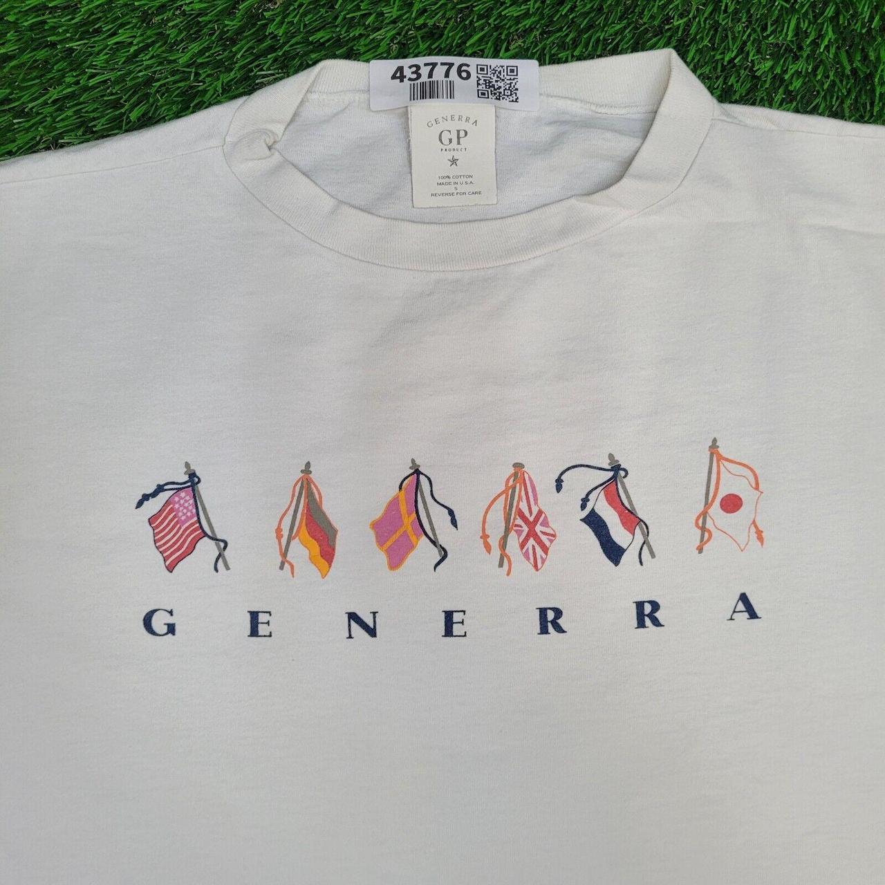 Vintage 90s Generra World Flags Cropped Tee Shirt... - Depop