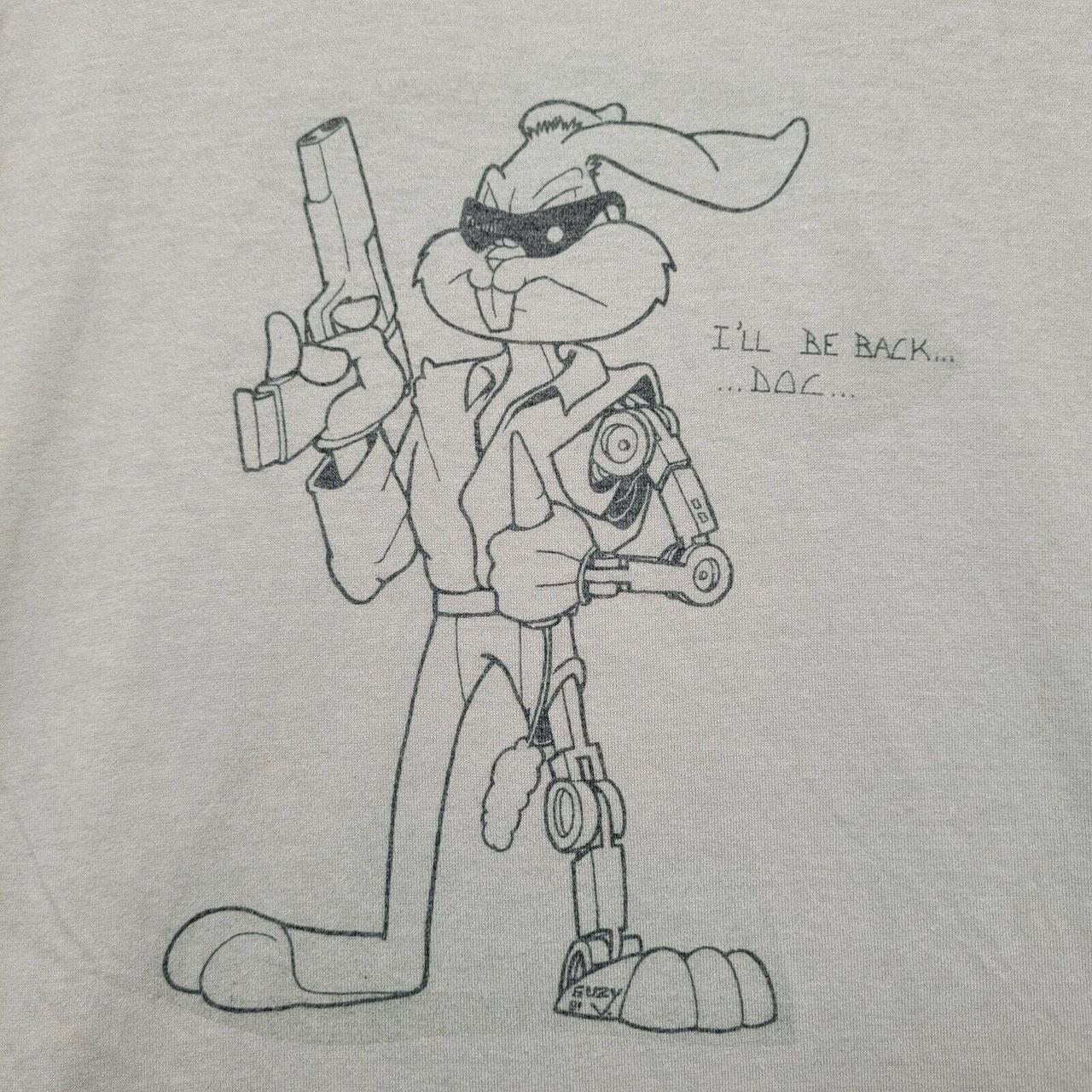 Vintage 1980s Terminator Bugs Bunny T-Shirt Large... - Depop