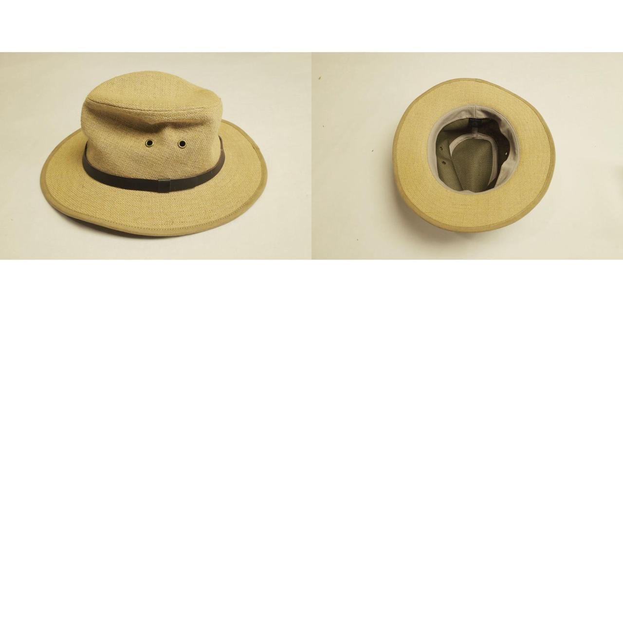 Samuel Windsor Men's Leather Band Linen Safari Hat... - Depop