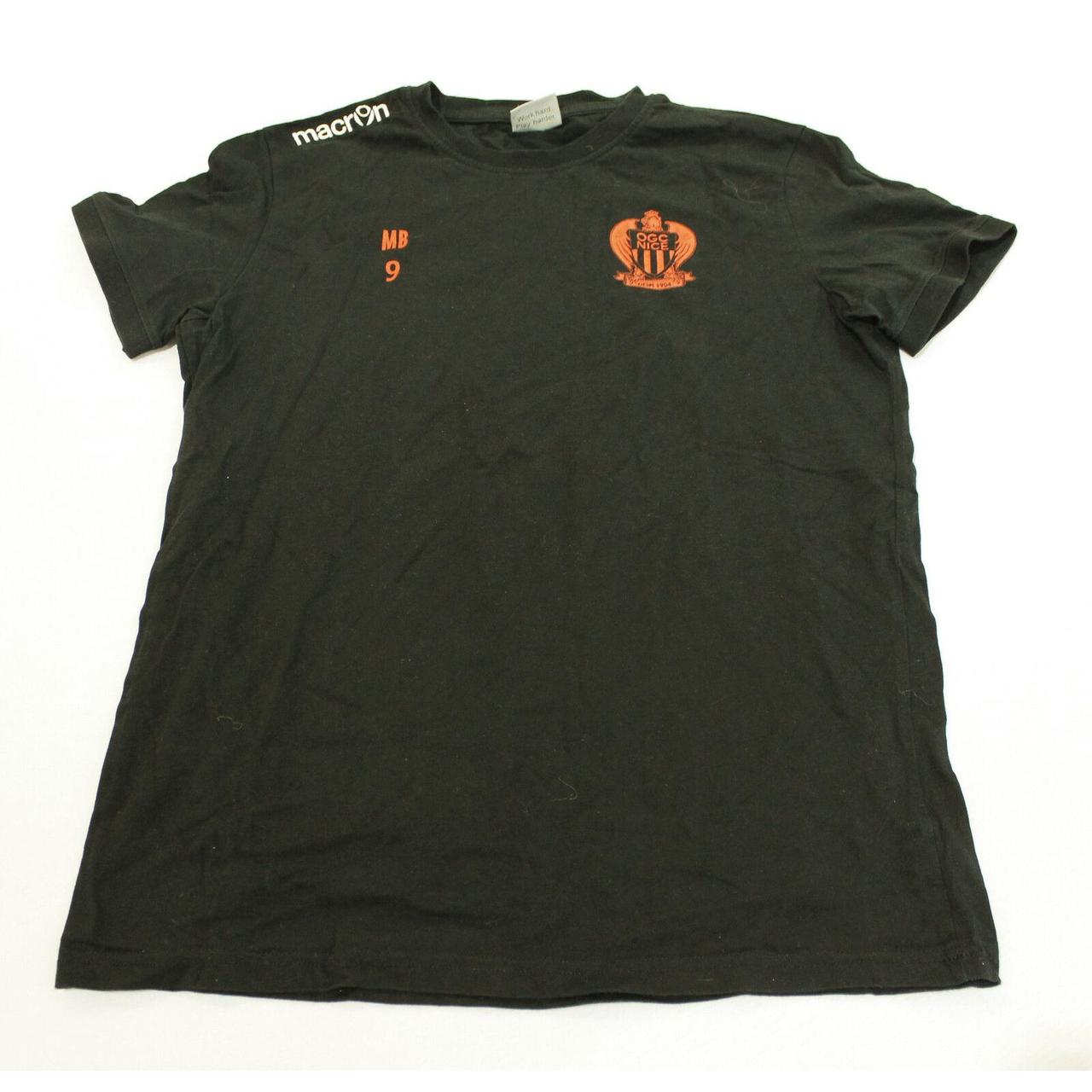 Macron Men's Graphic Print Logo Ballotelli 9 T-Shirt... - Depop