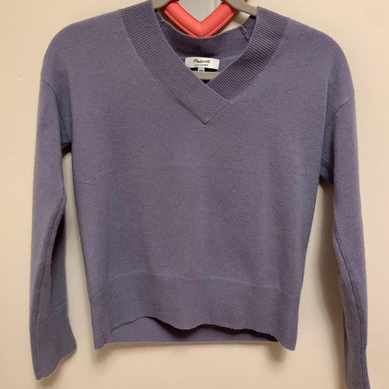 #madewell periwinkle sweater -cashmere -cross... - Depop