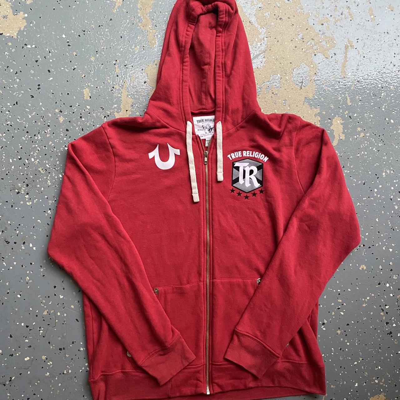 true religion zip up jacket 9/10... - Depop