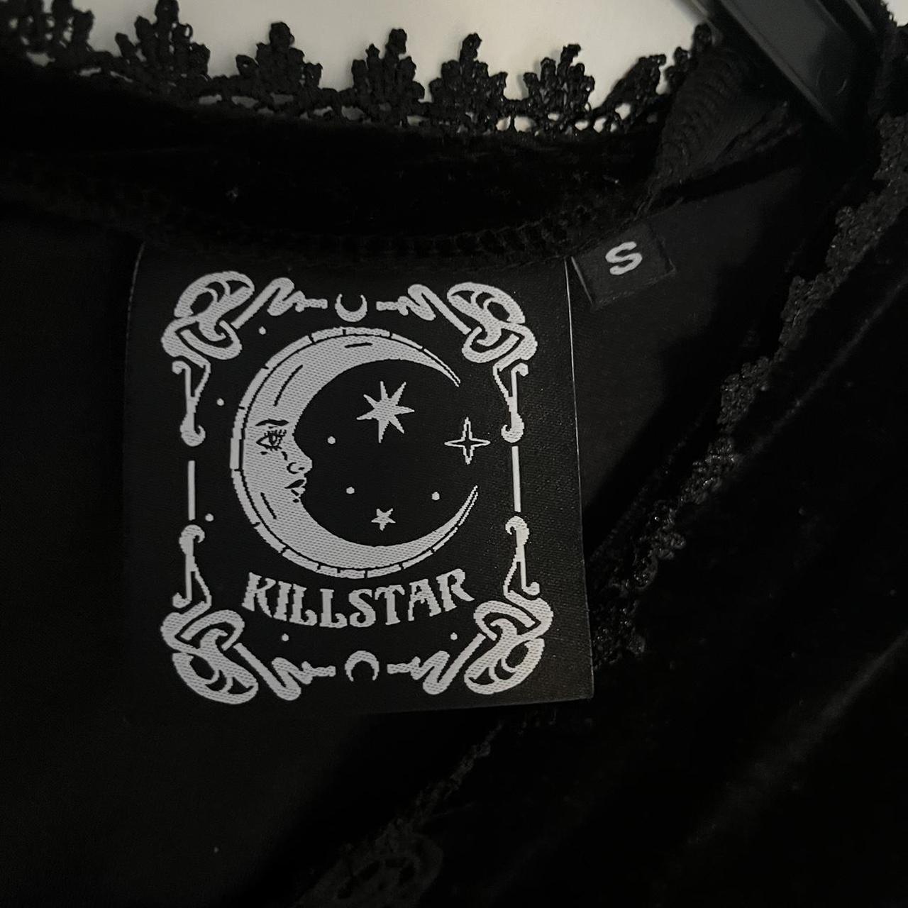 Killstar black velvet dress with lace bell sleeves... - Depop