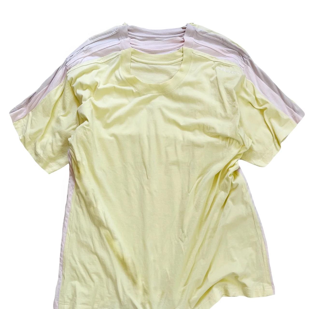 Y/Project Men's Yellow and Cream T-shirt | Depop