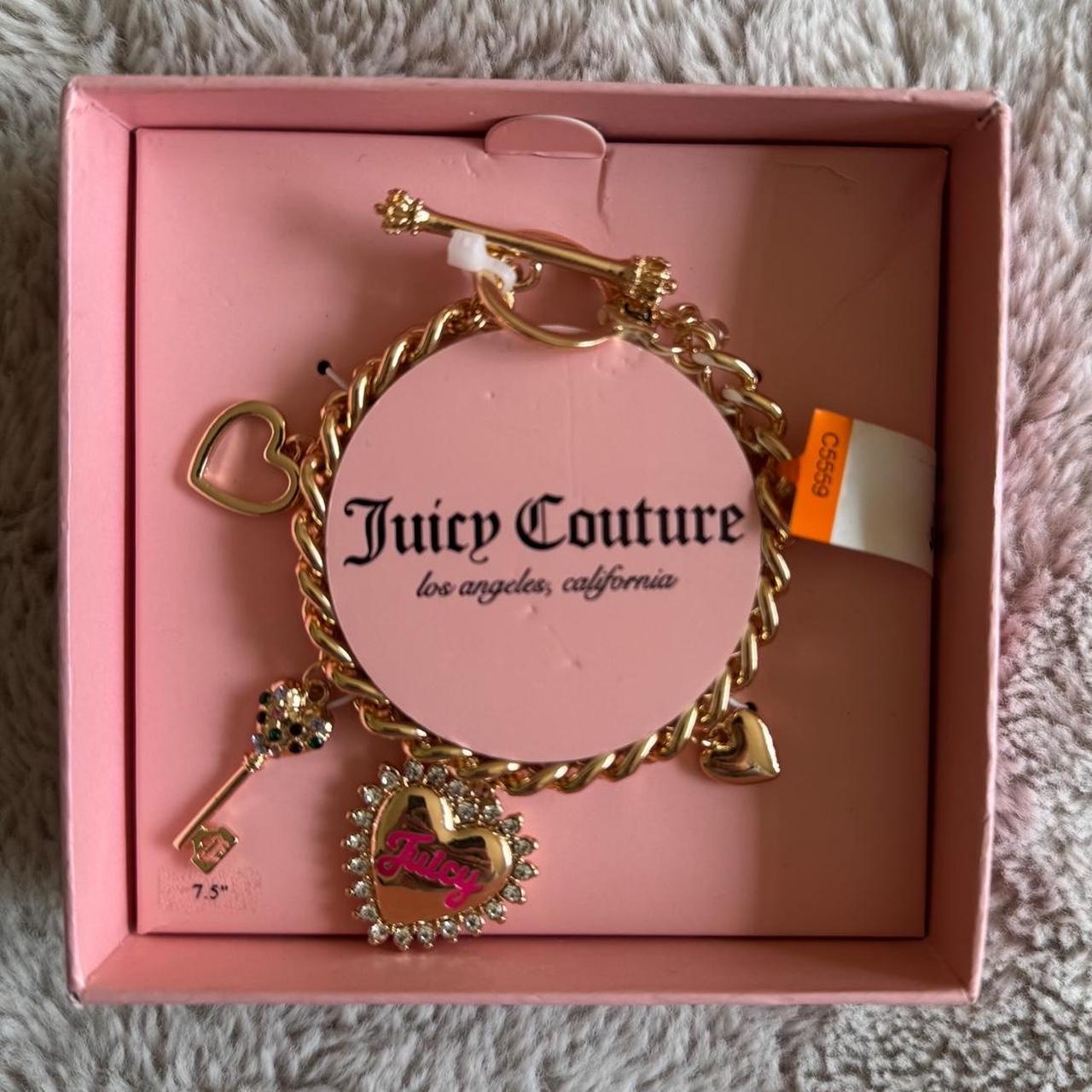 Juicy Couture gold charm bracelet, brand new in box... | Depop
