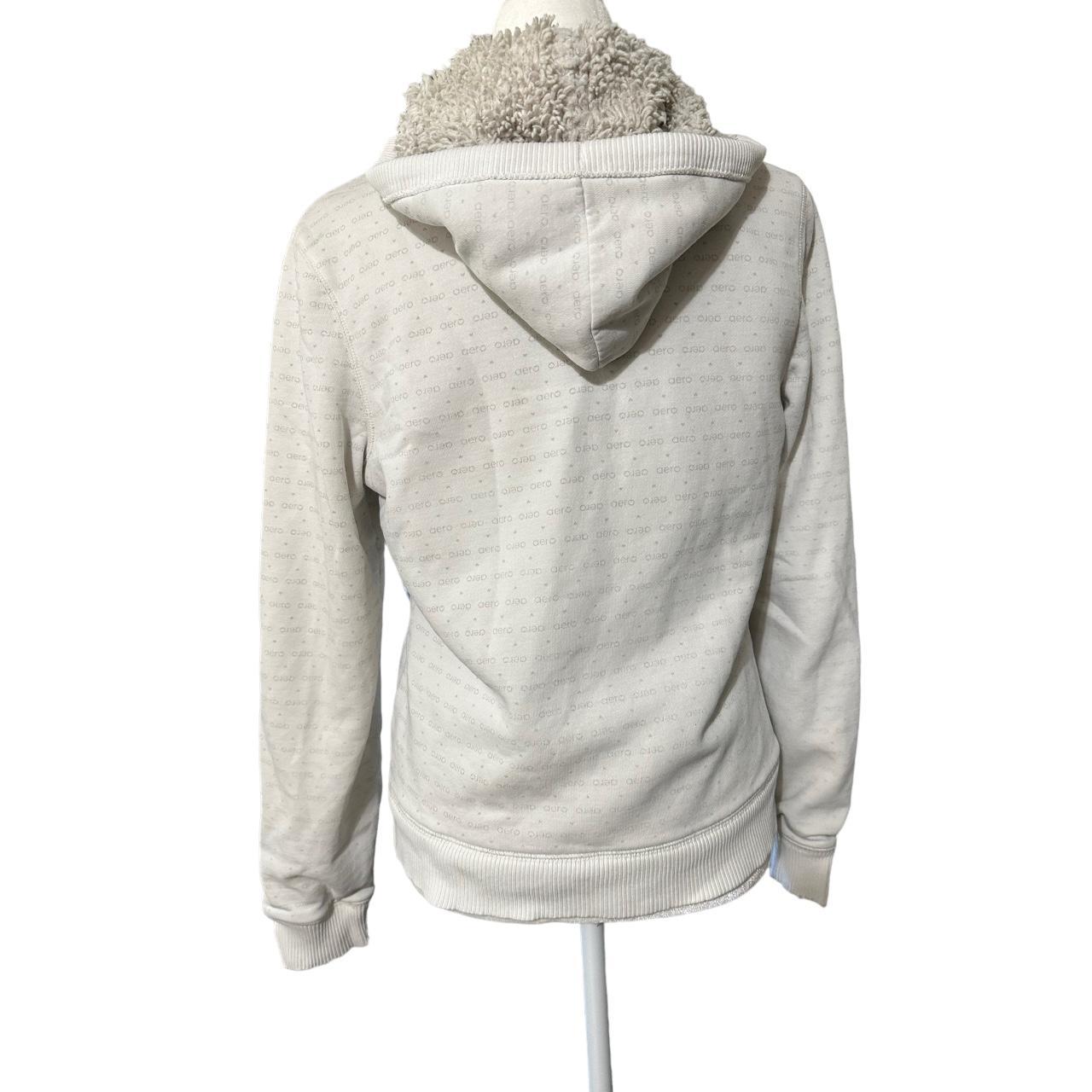 aeropostale hooded fur lined jacket heavy material... - Depop