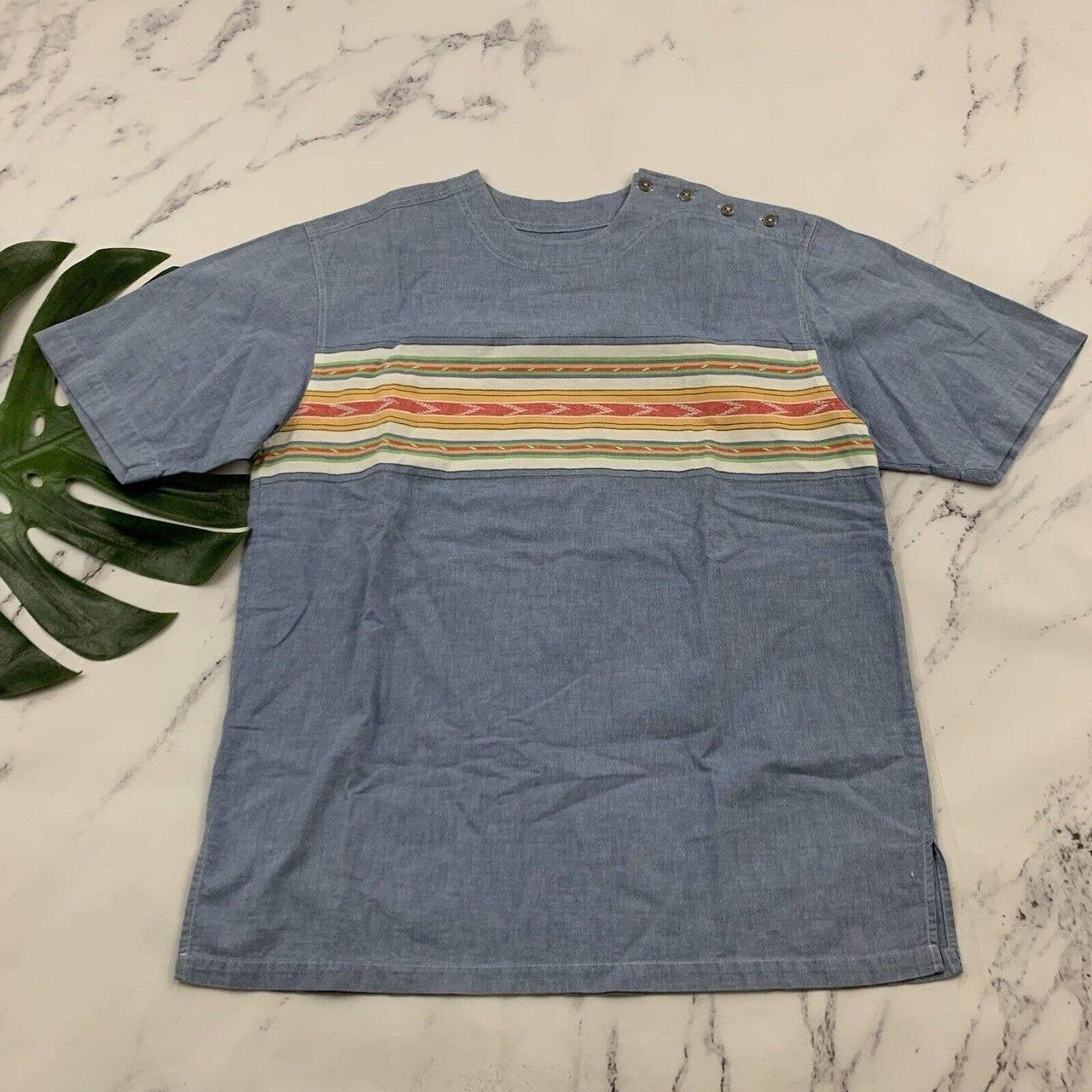 Chaus Sport women's vintage chambray blue and... - Depop