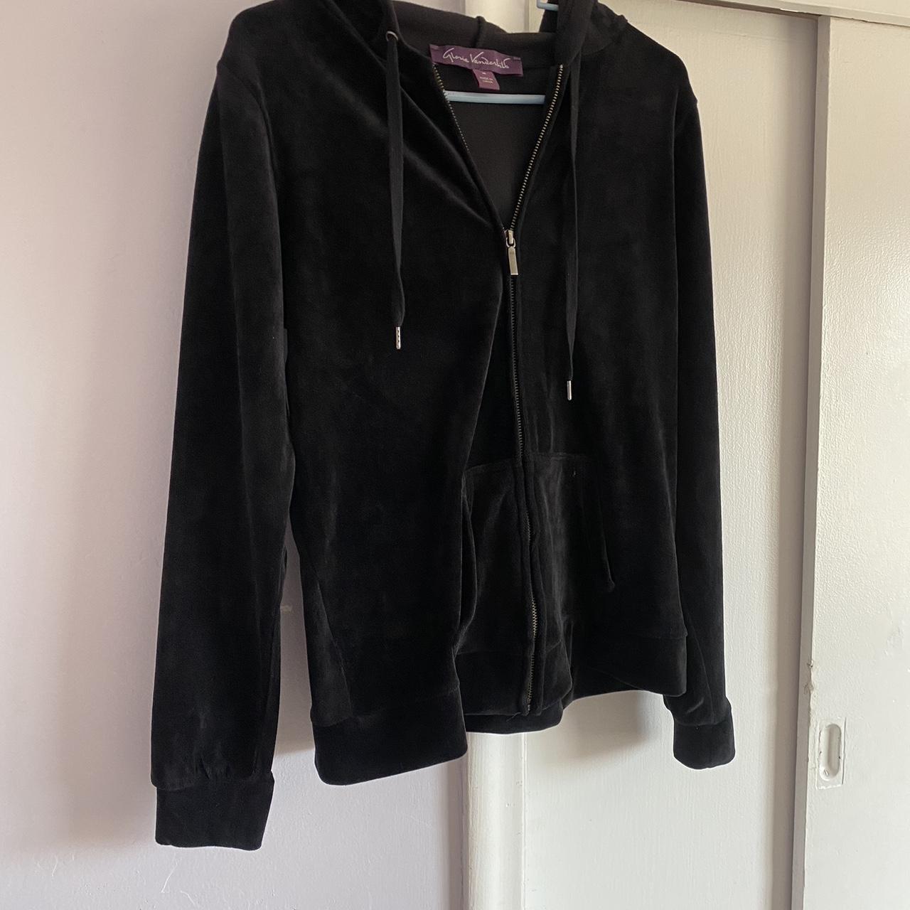 Velour zip up jacket - Depop