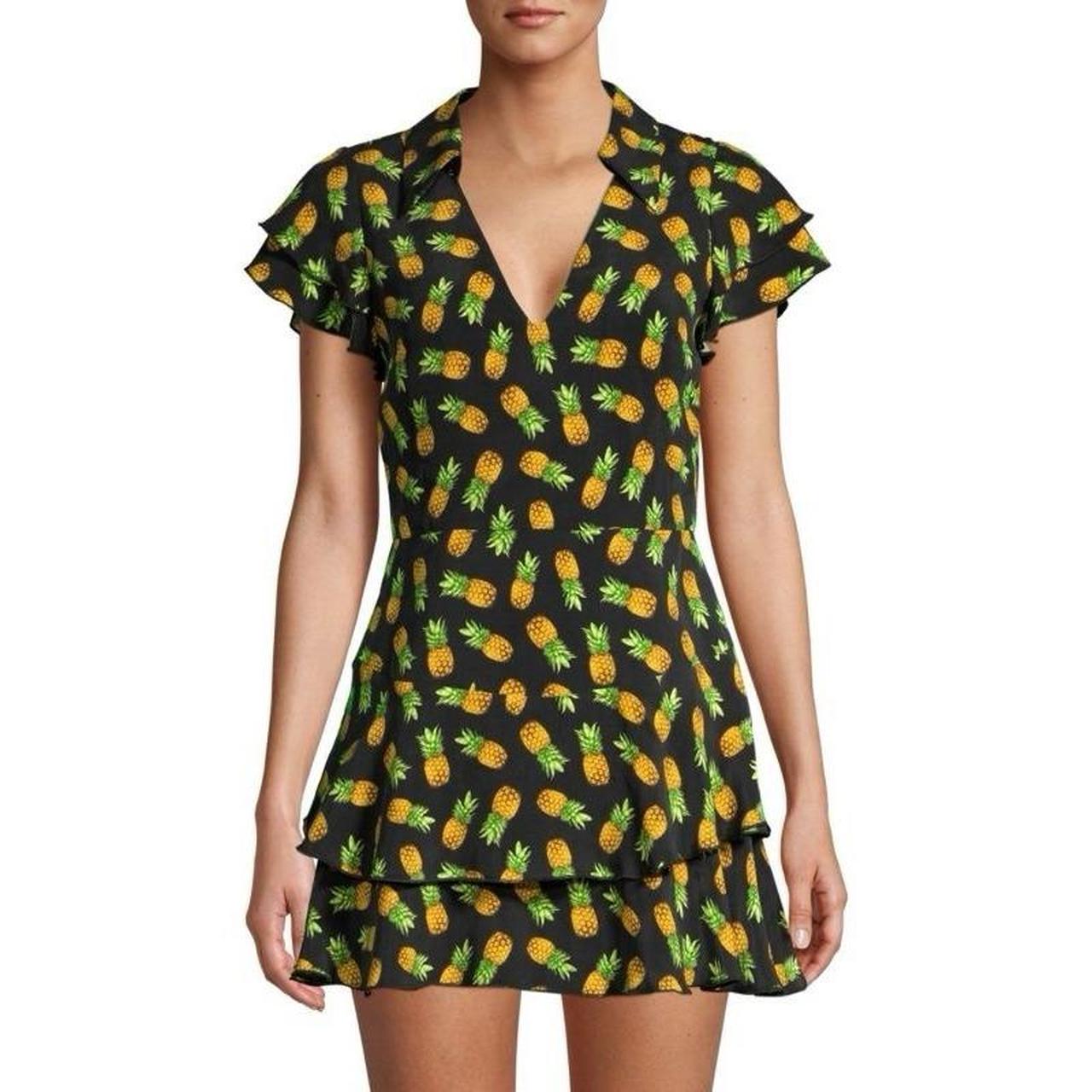 Alice + Olivia Shay Pineapple Print Skort Romper... | Depop