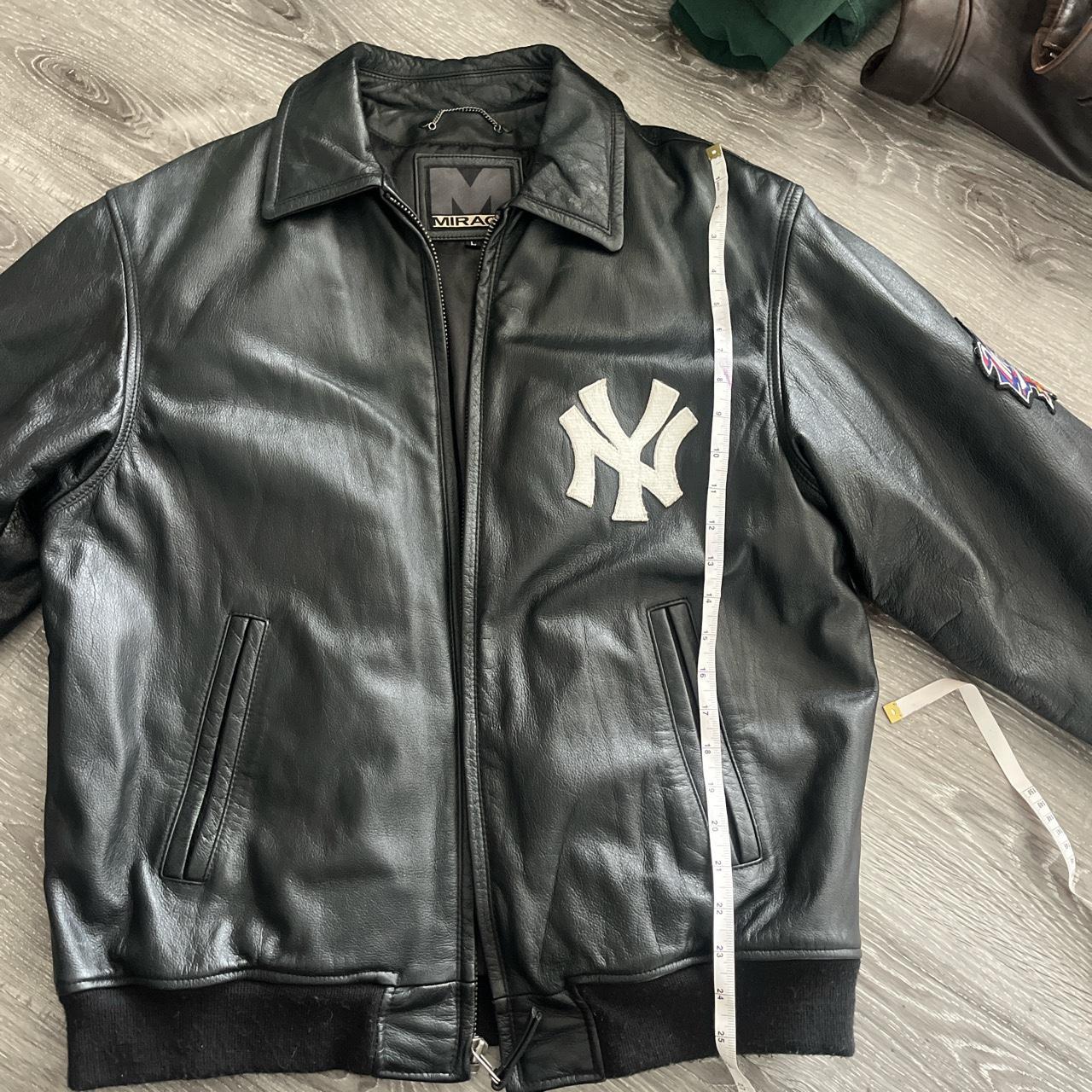 Mirage leather bomber jacket / New York Yankees... - Depop