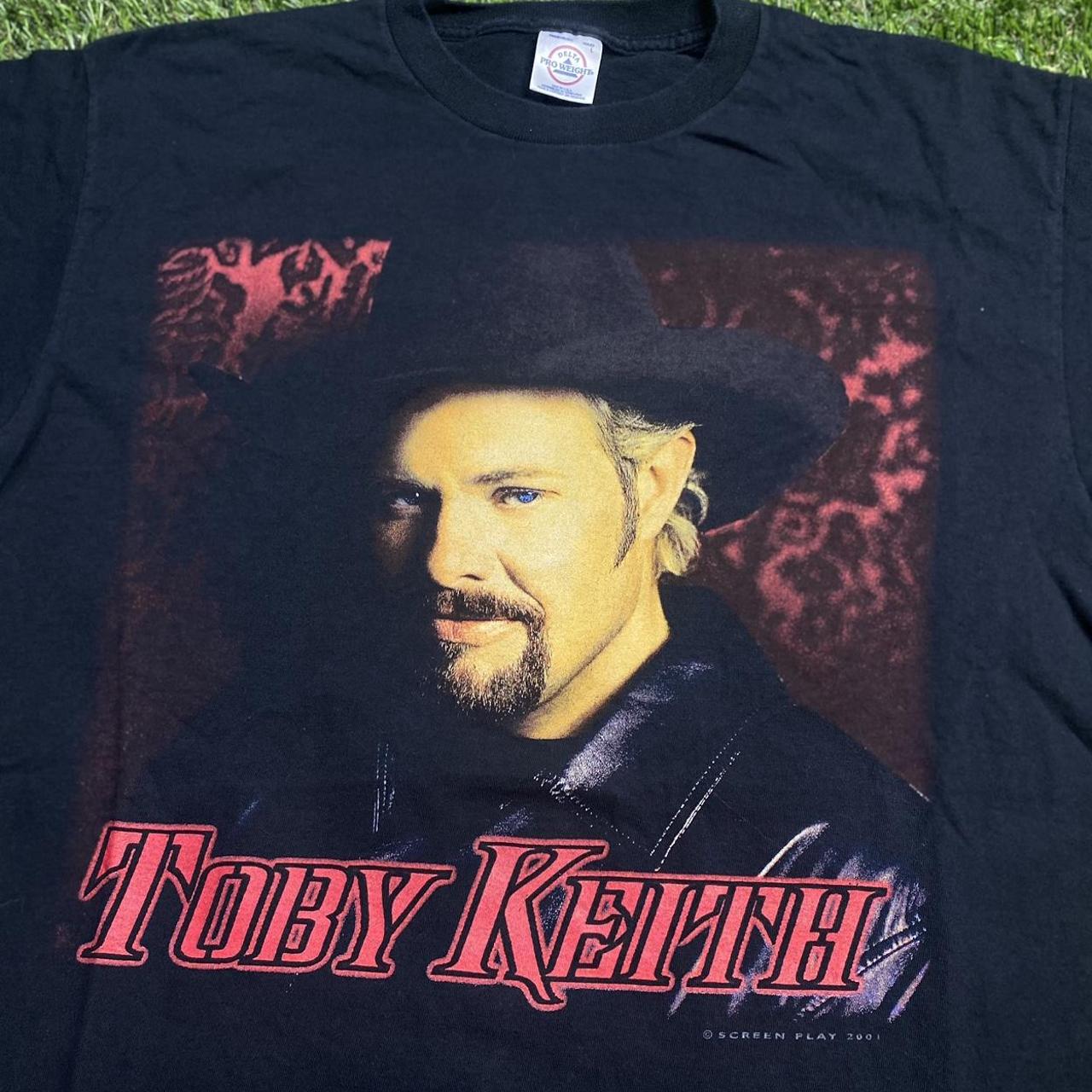 Vintage 2001 Toby Keith Tour Concert Graphic Shirt... - Depop