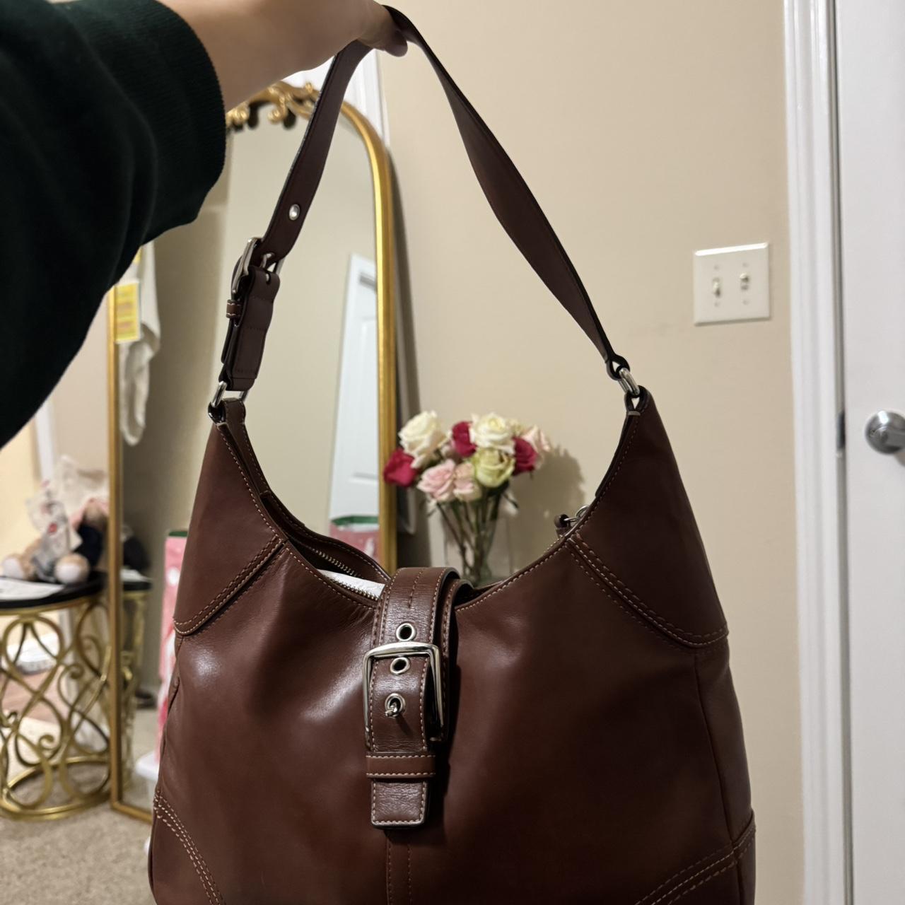 Coach Vintage Hamilton Brown Leather Hobo Bag with... - Depop