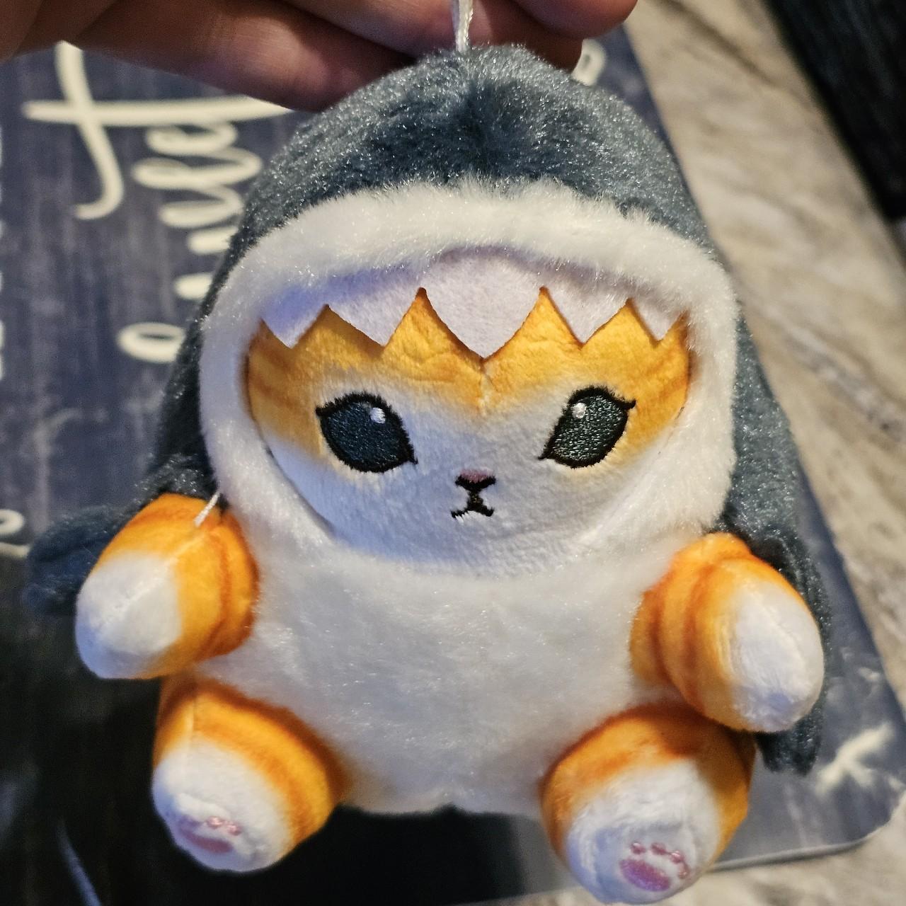 Cute shark cat plush keychain - Depop