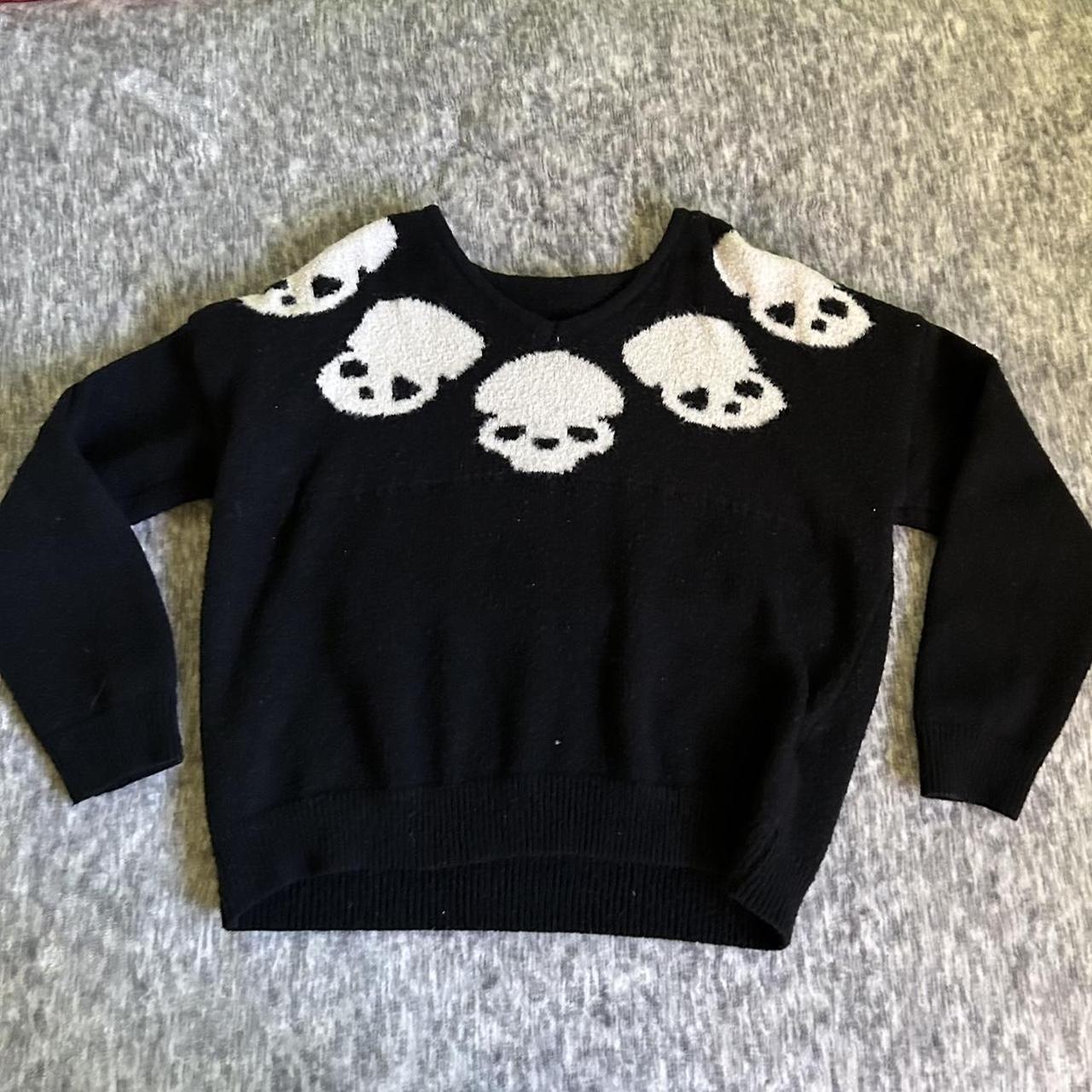 skull sweater punk goth Size xs-small A repop... - Depop