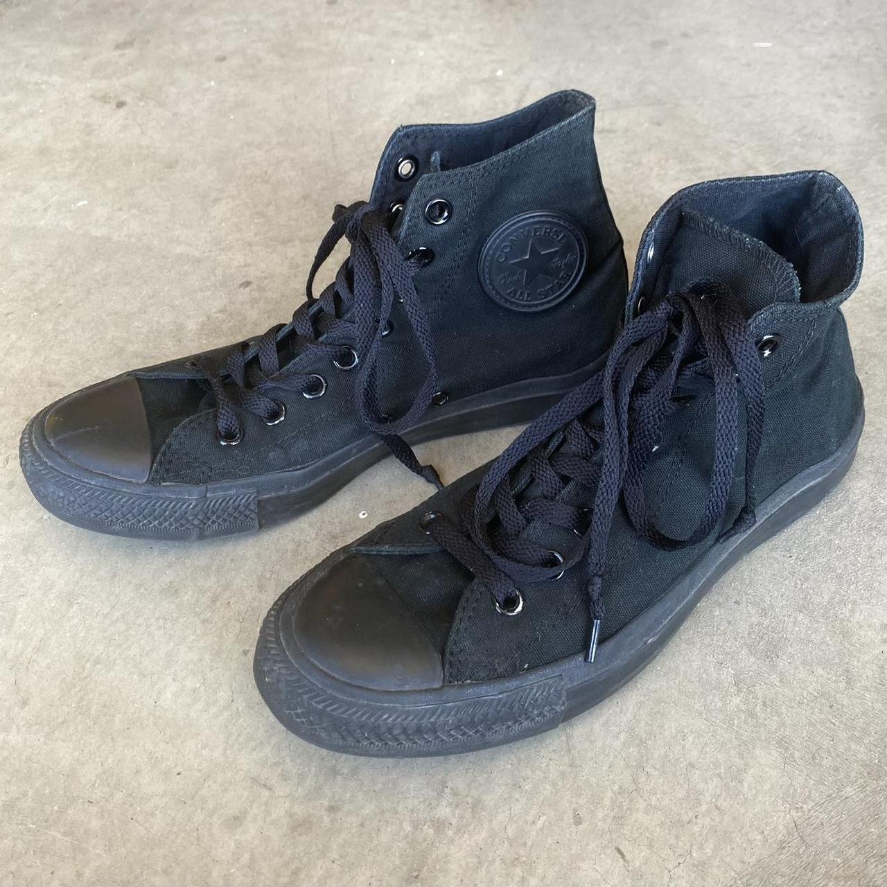 All black Converse- Chuck Taylor All-Star Unisex... - Depop