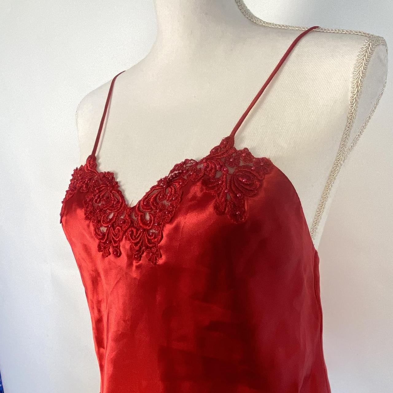 vintage gold label victoria’s secret red tank with... - Depop