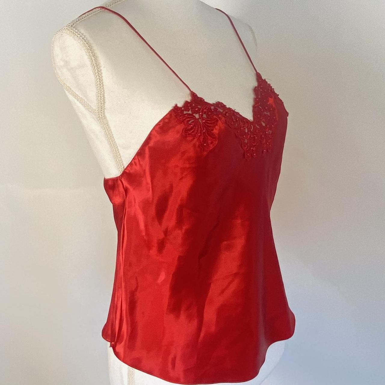 vintage gold label victoria’s secret red tank with... - Depop