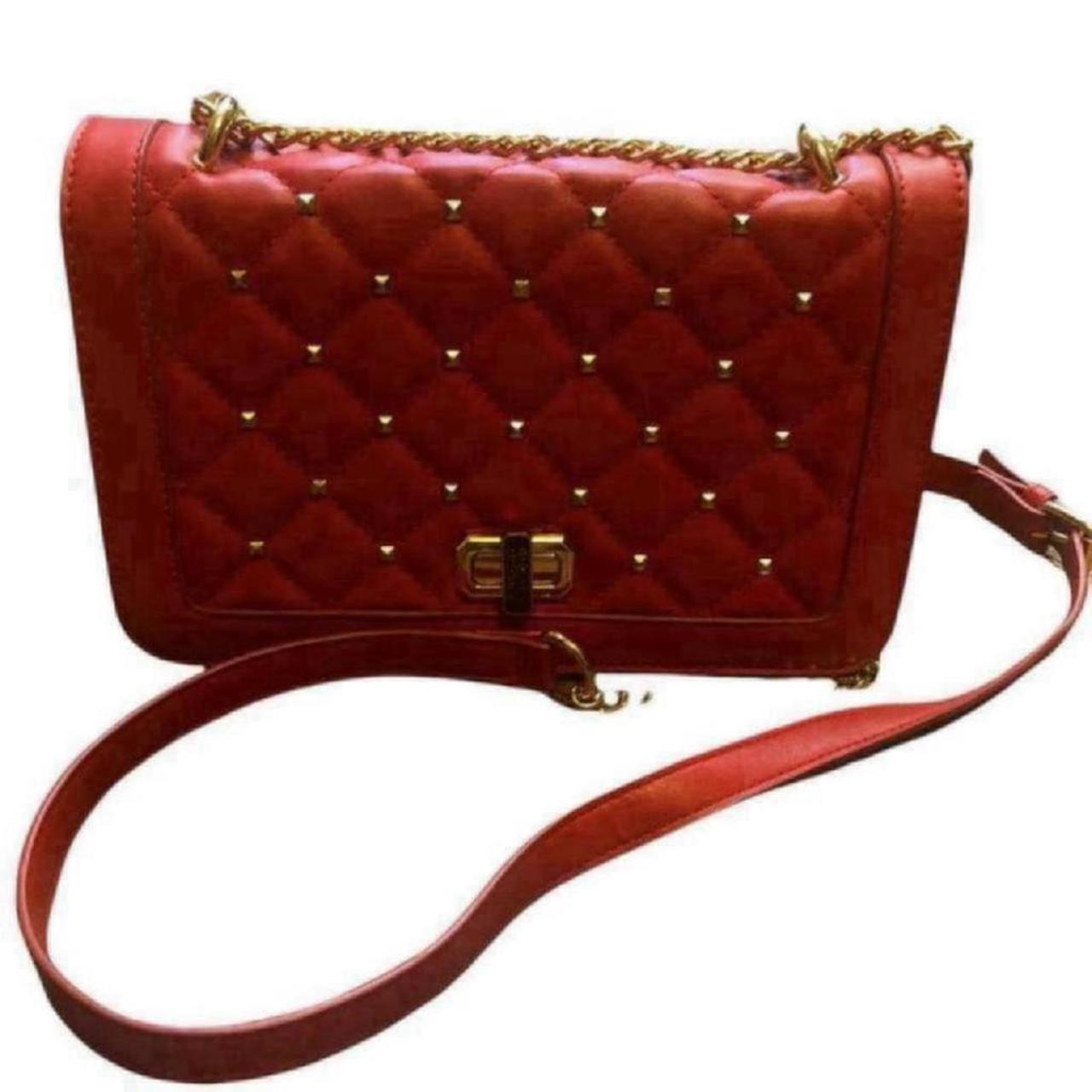 Badgley Mischka Purse - Red Crossbody Quilted... - Depop