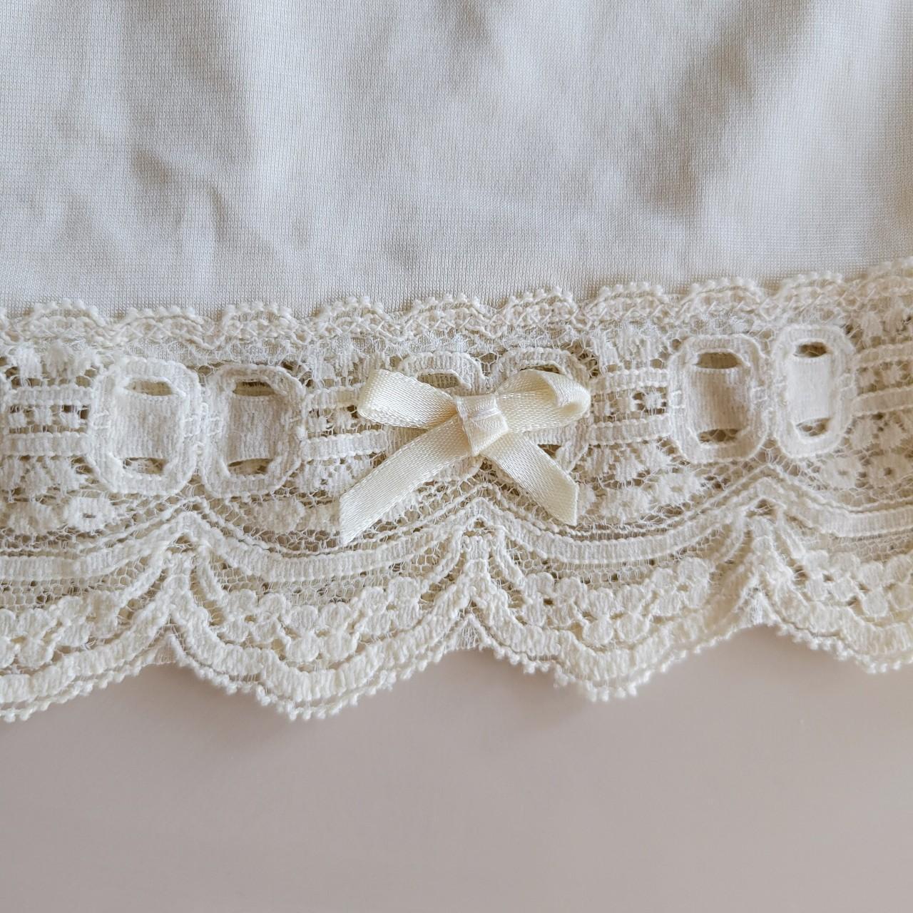 vintage 70's olga brand lace cream slip skirt!... - Depop