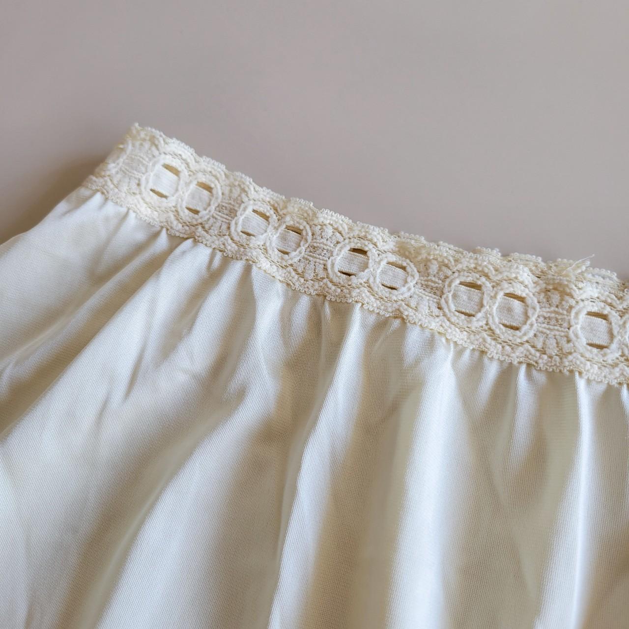 vintage 70's olga brand lace cream slip skirt!... - Depop