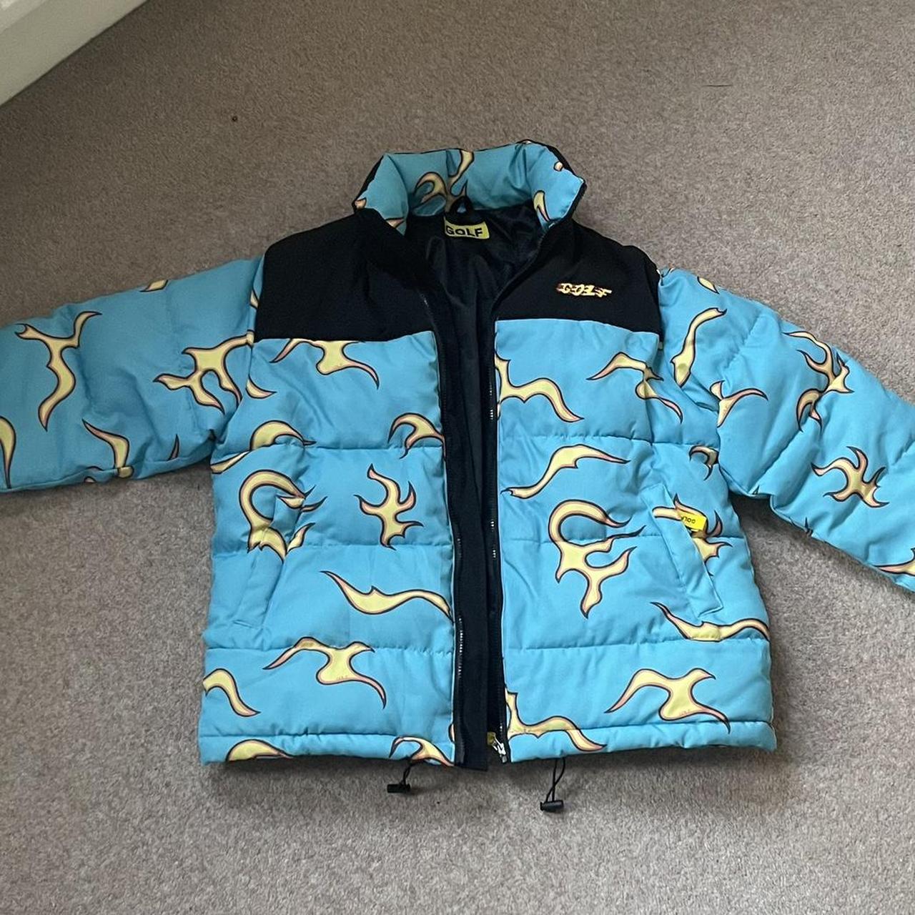 Golf Wang Flame Puffer Coat XL - Depop