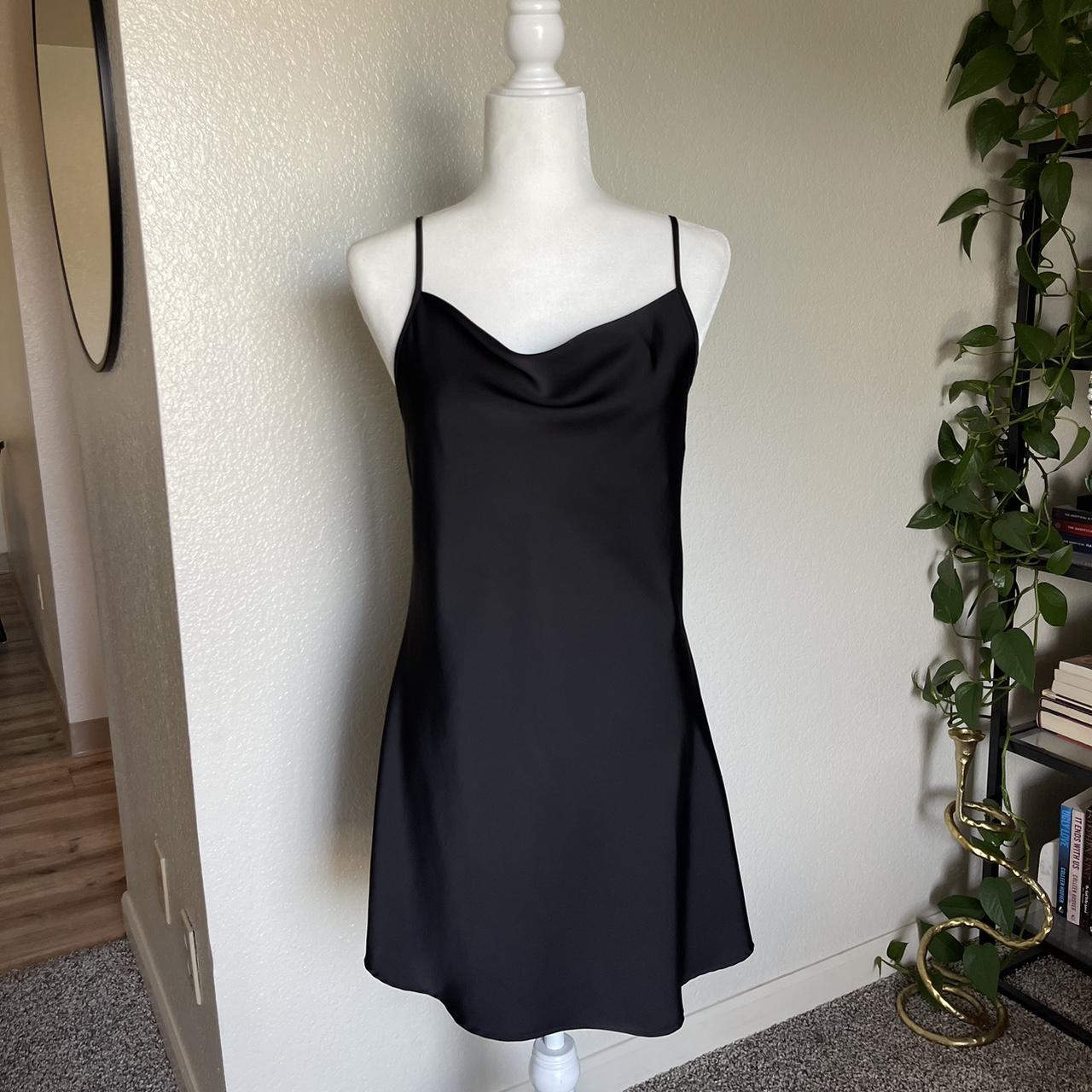 Cotton On Black Satin Dress - Depop