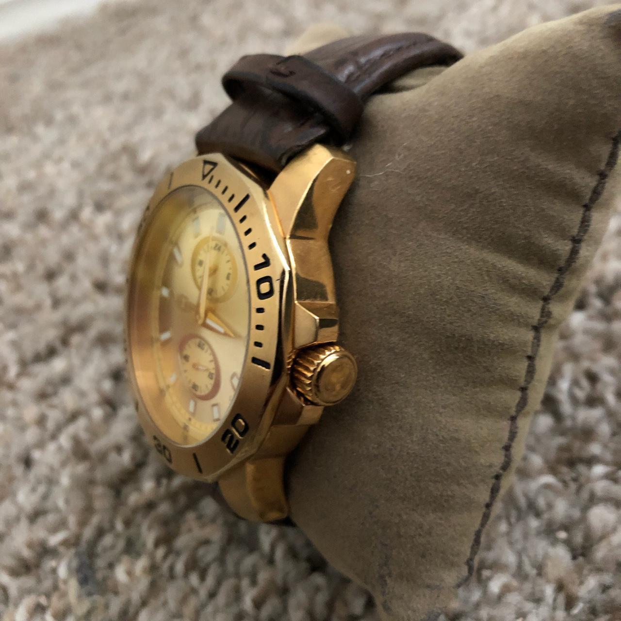 InVicta leather strap watch needs new batteries rose... - Depop