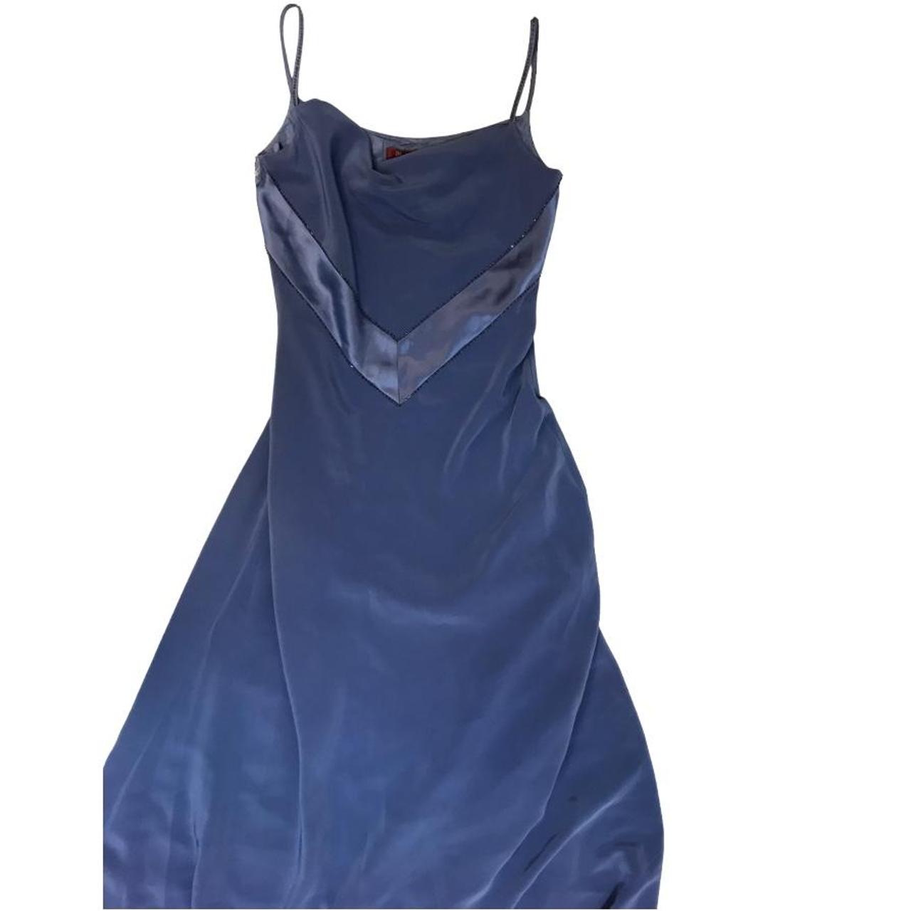 Stunning blue spaghetti strap dress with cowl neck... - Depop