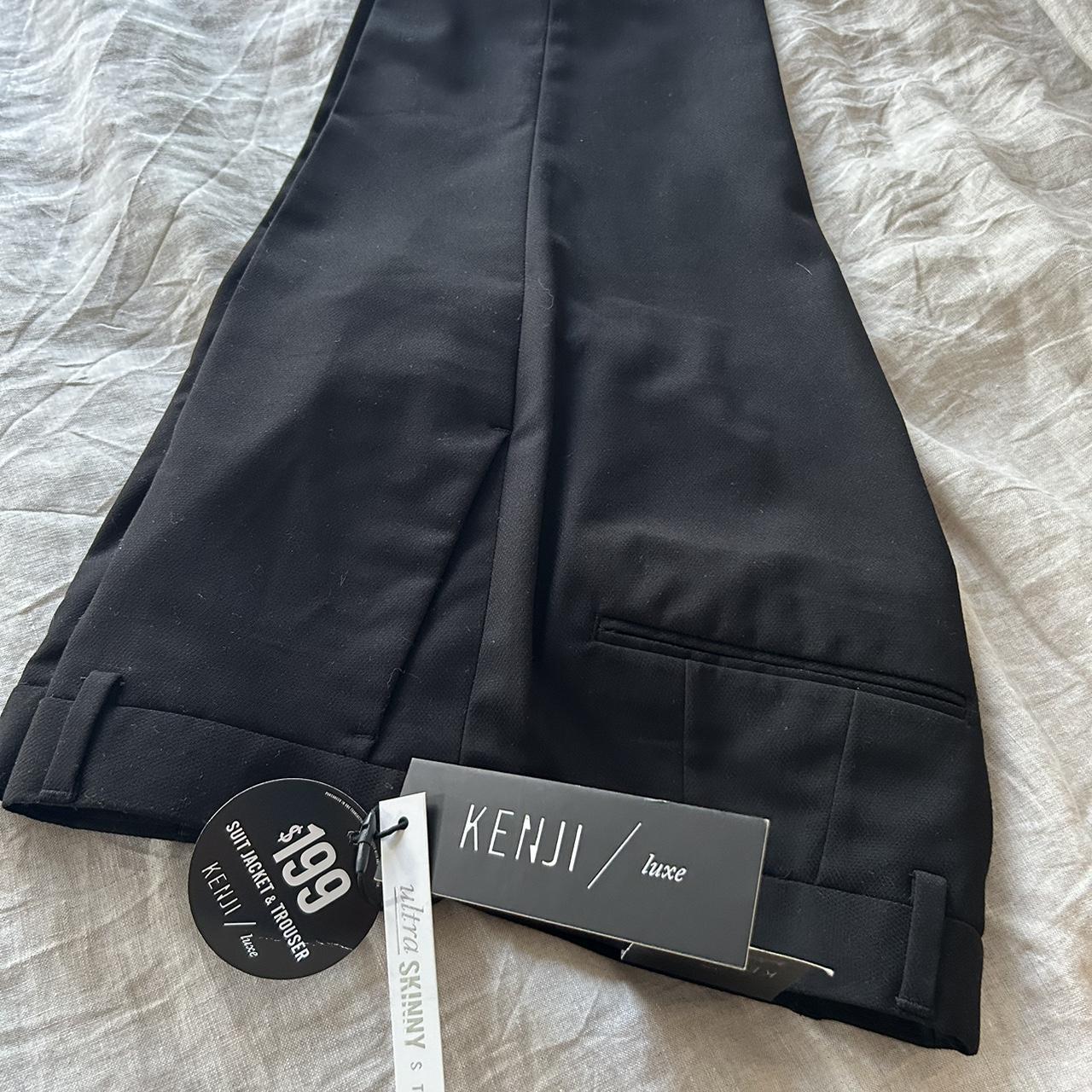 Men’s kenji black ultra skinny stretch suit Sz small... - Depop