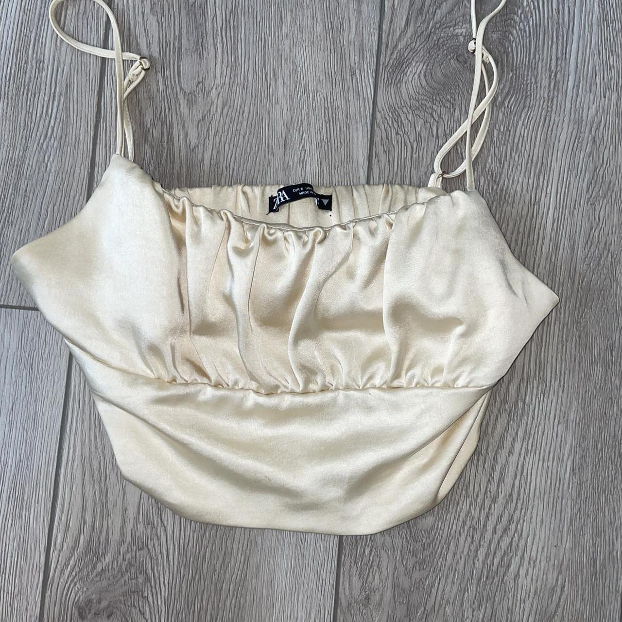 Zara satin corset top Worn a couple of times, great... - Depop