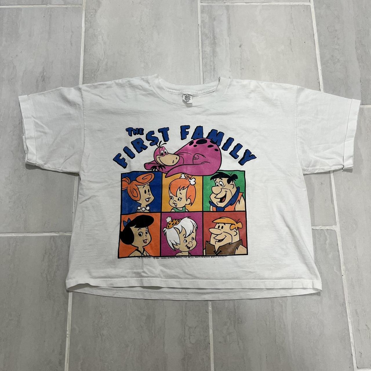 Vintage 1994 Flintstones "The First Family" White... - Depop