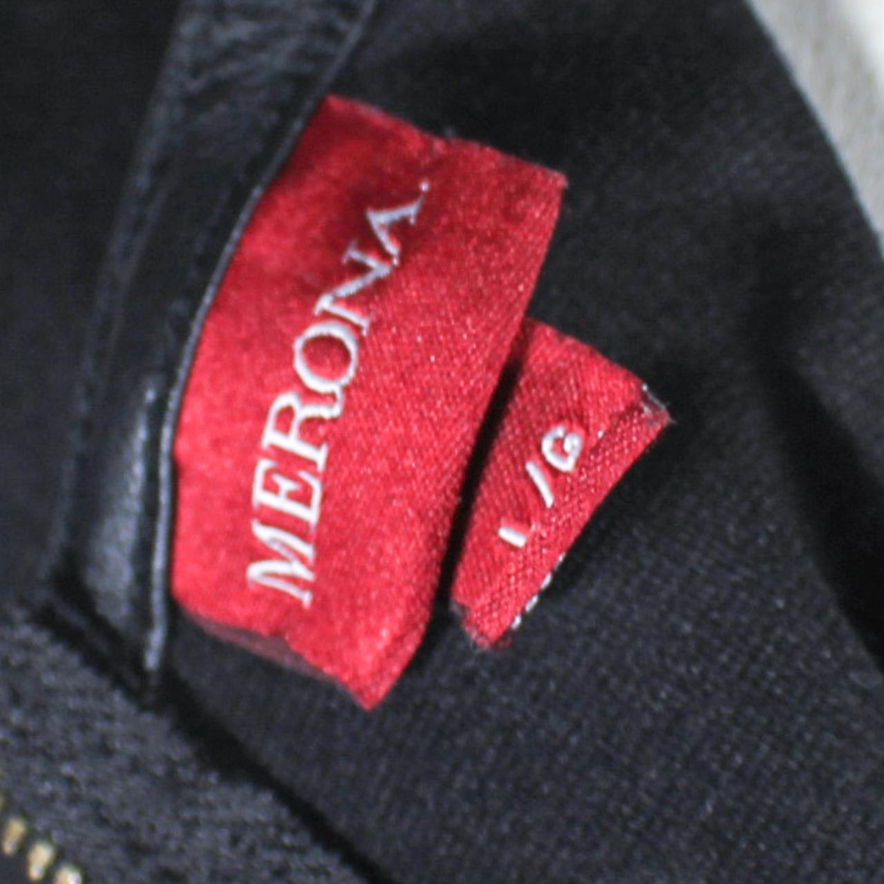 Merona Size Large Faux Leather trimmed neckline... - Depop