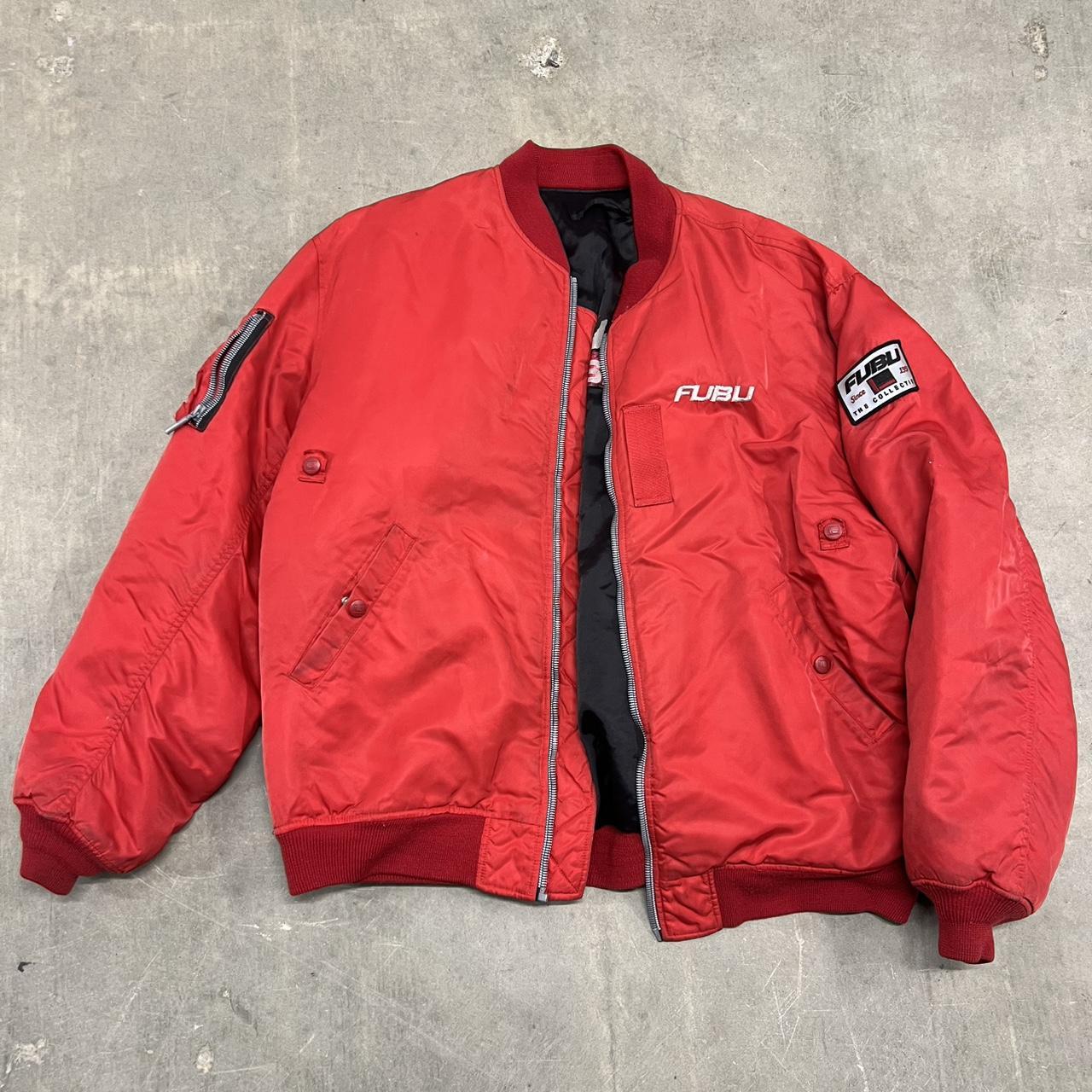 FUBU red bomber jacket size 2xl reversible MISSING... - Depop