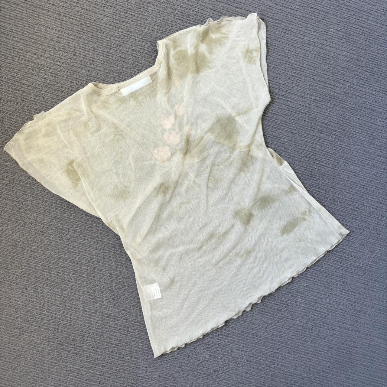 Vintage green mesh sleeve top Amazing mesh... - Depop