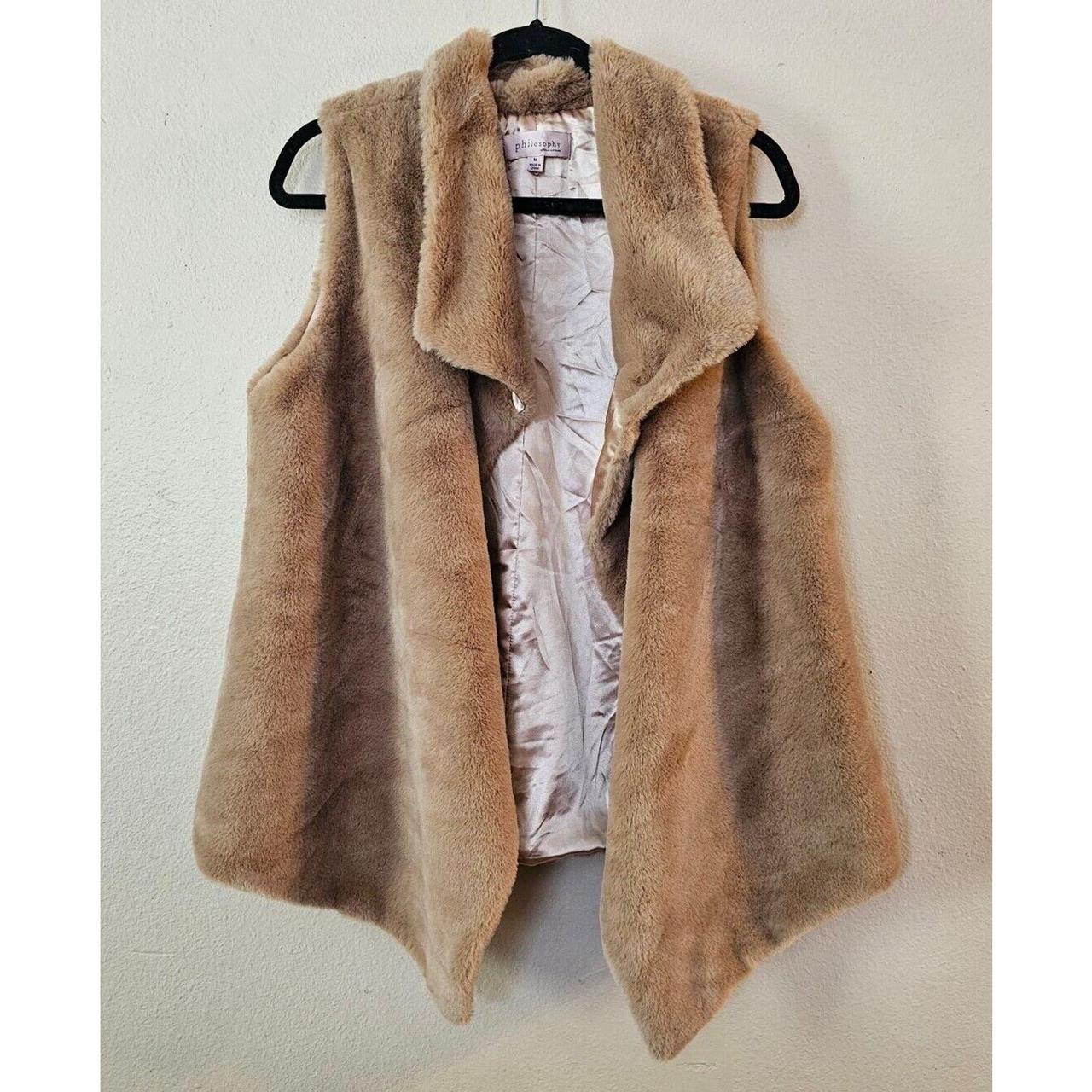 Philosophy Faux Fur Vest SIZE: Medium Length:... - Depop